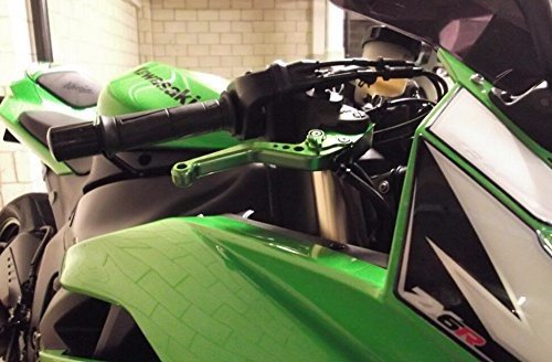 Keewor CNC Adjustable Short Brake Clutch Levers for Yamaha YZF R1 2004-2008 YZF R6 2005-2016 R6S CANADA VERSION 2006 R6S EUROPE VERSION 2006-2007 Green