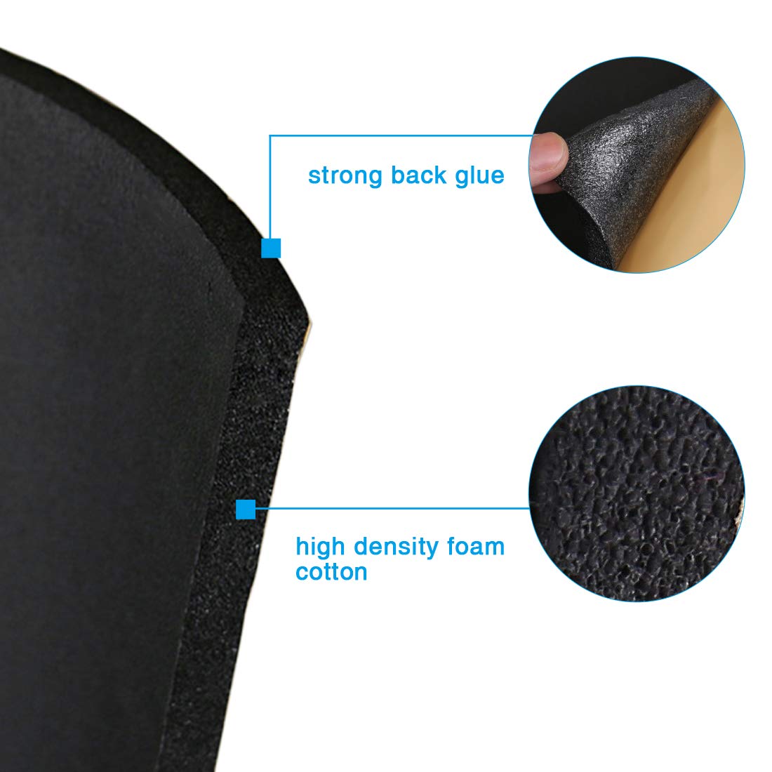 uxcell 315mil/8mm 16.36sqft Universal Car Heat Insulation Pad Underlay Foam Self-Adhesive Sound Deadening and Auto Dampening Mat 60"x 40" Black Cotton Blends