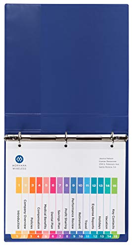 Avery 15-Tab Dividers for 3 Ring Binders, Customizable Table of Contents, Multicolor Tabs, 6 Sets (11197)