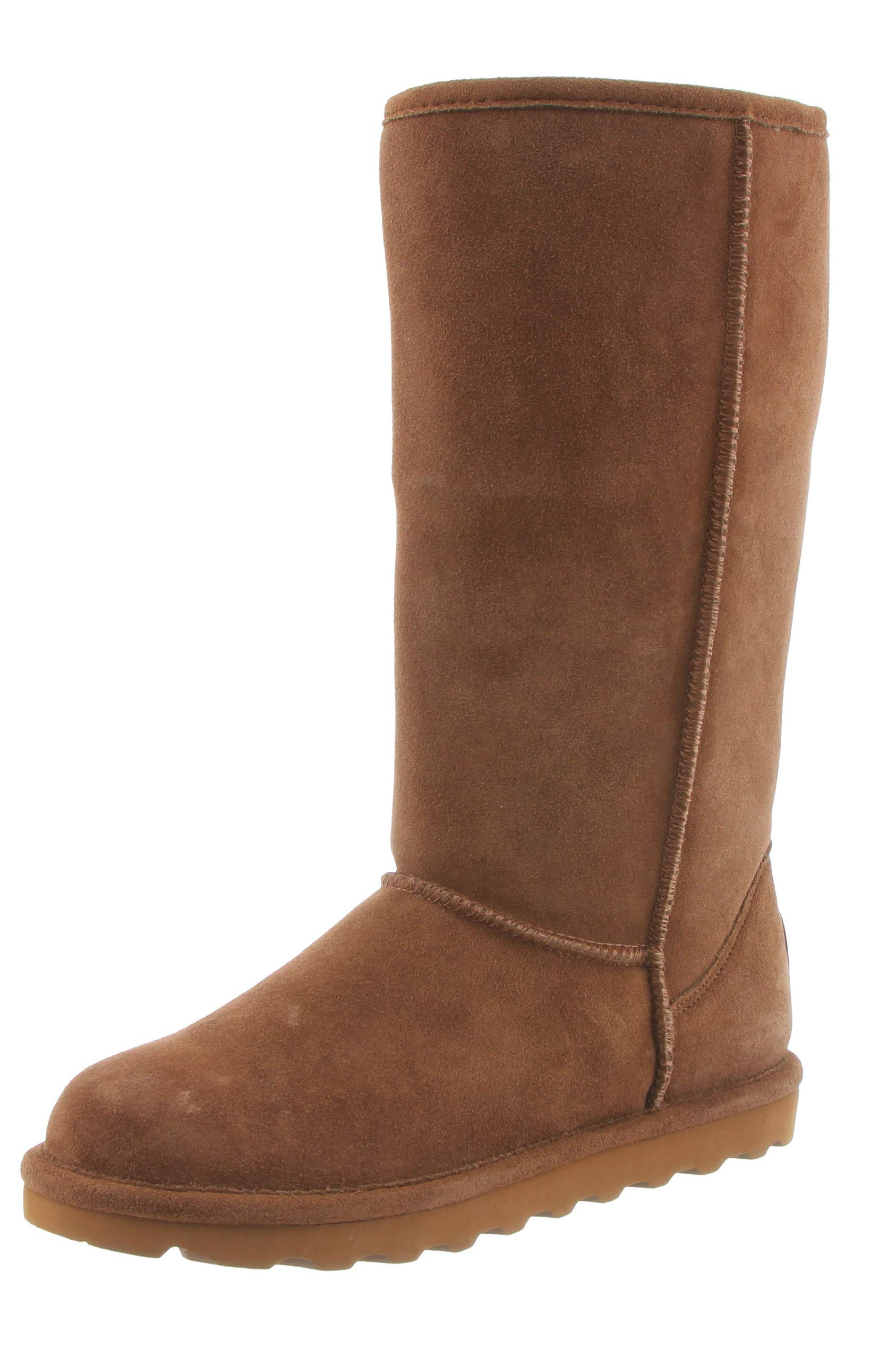 BEARPAW Women's Elle Tall Hickory Size 10 | Women's Boot Classic Suede | Women's Slip On Boot | Comfortable Winter Boot