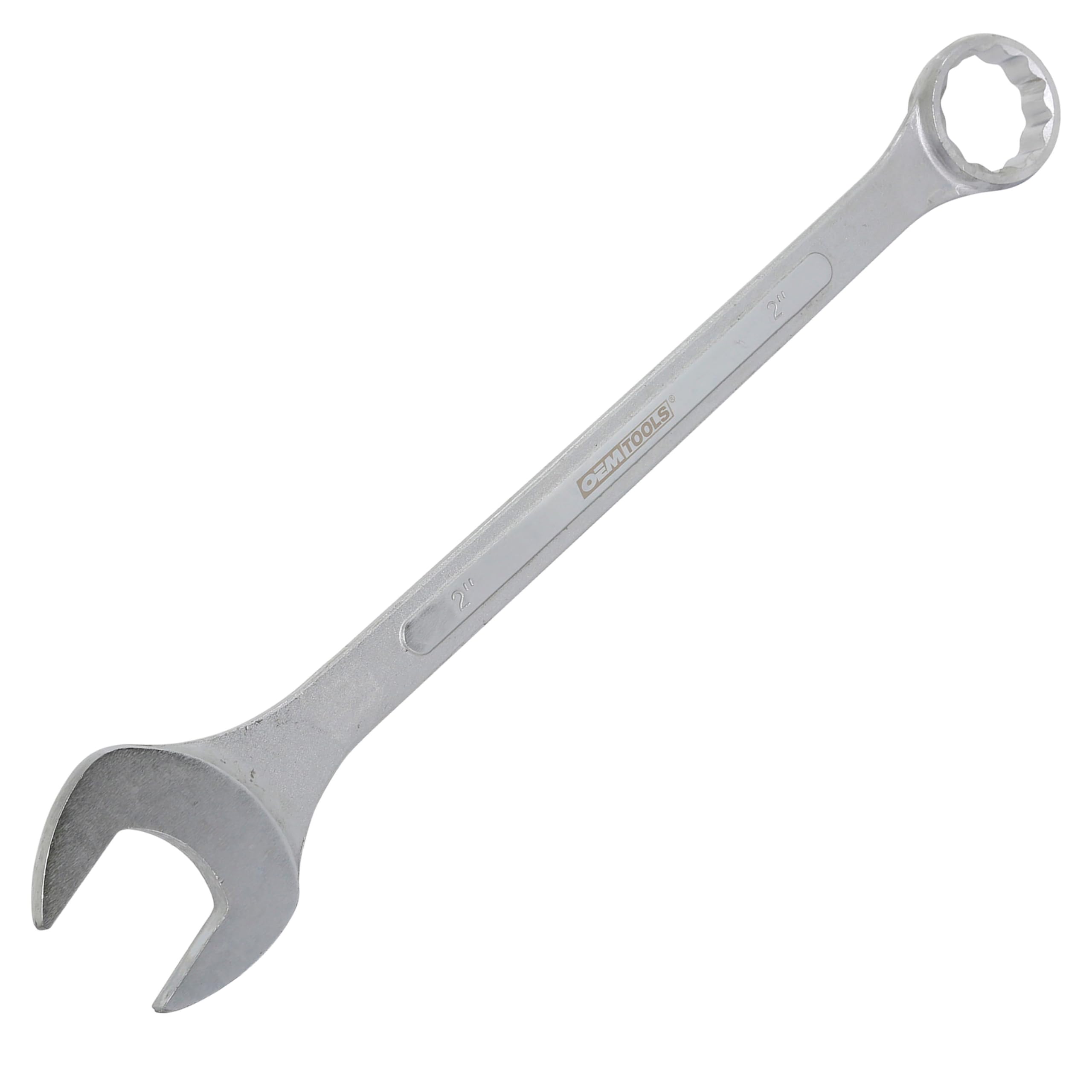 OEMTOOLS 22112 Jumbo Combination Wrench, 2 Inch | One Open End & One Box-Head on a Single Wrench | Long-Shaft Industrial Tool | Smooth Open End Doesn’t Mark Fasteners