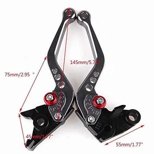Keewor CNC Adjustable Short Brake Clutch Levers for Yamaha YZF R1 2004-2008 YZF R6 2005-2016 R6S CANADA VERSION 2006 R6S EUROPE VERSION 2006-2007 Green
