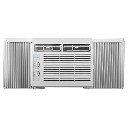 Emerson Quiet Kool 5,000 BTU 115V Window Air Conditioner & Dehumidifier with Mechanical Rotary Controls, AC Unit for Apartment, Dorm Room, Bathroom Small Rooms up to 150 Sq. Ft. in White
