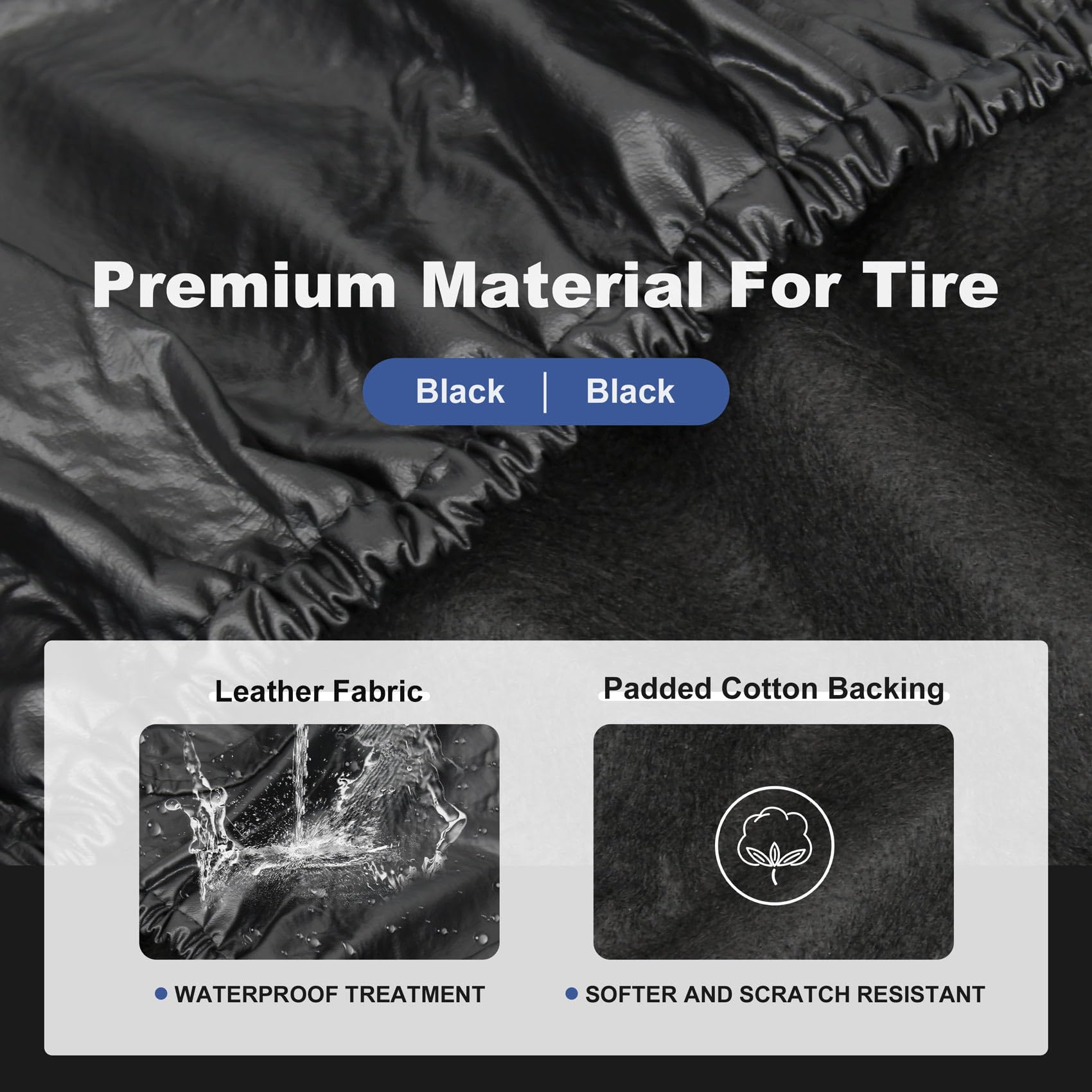 Explore Land 30-33 inch Spare Tire Cover Fit Trailer, RV, SUV, Truck, Tough Tire Wheel Soft Cover, Black