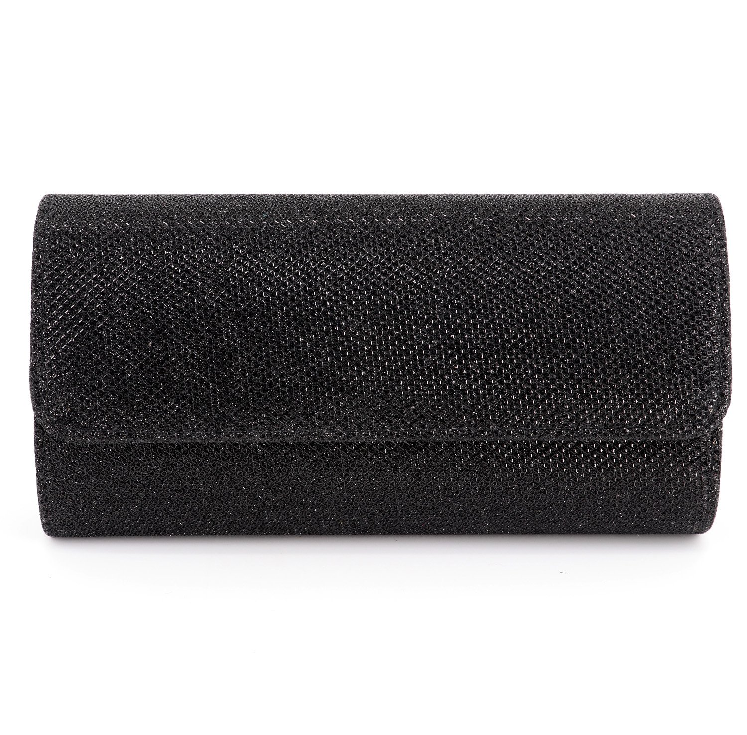 Naimo Flap Dazzling Small Clutch Bag Evening Bag With Detachable Chain (Black)