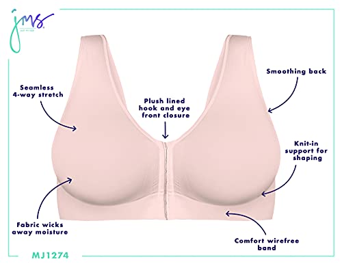 JUST MY SIZE womens Pure Comfort Front Close Wirefree Mj1274 Bra, Sandshell, 1X US