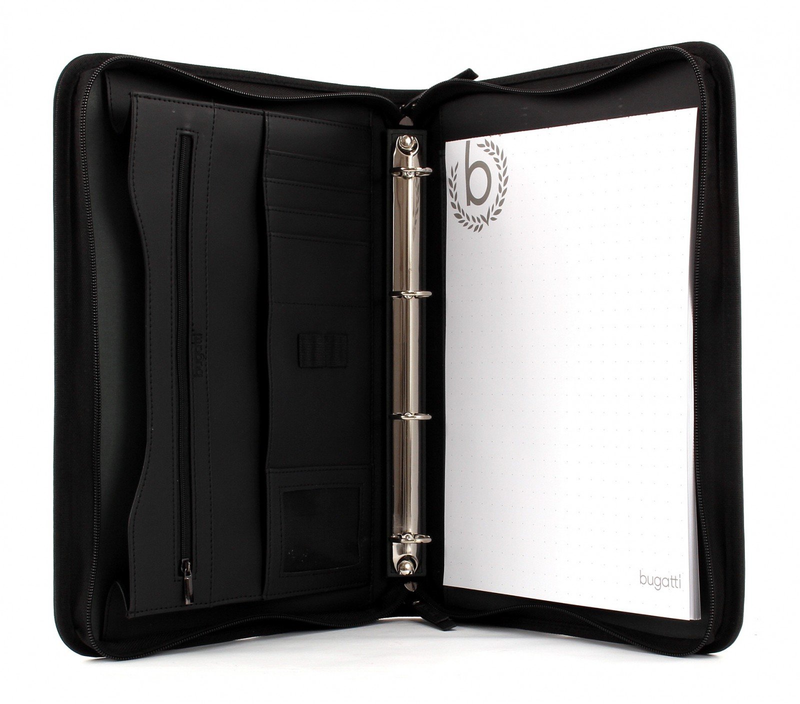 Bugatti Writing Case Ufficio with Compartments Bag Organiser, 35 cm, Black
