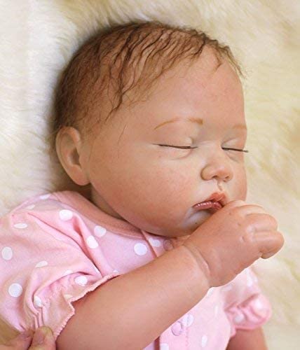 OCSDOLL Reborn Baby Dolls 22" Cute Realistic Soft Silicone Sleeping Baby Dolls Real Newborn Baby Doll Girl with Closed Eyes