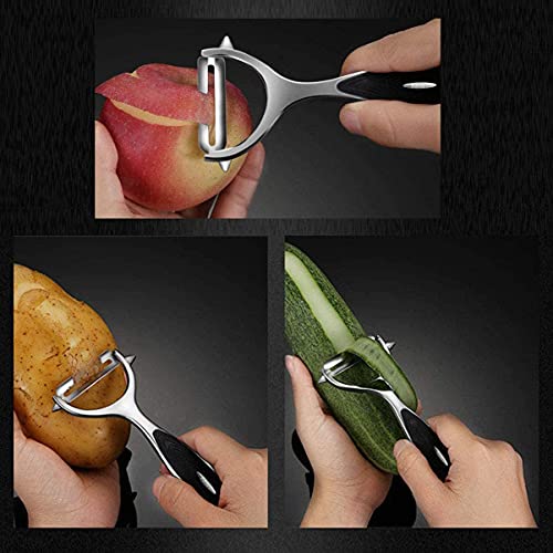 Potato, Vegetable, Apple Peelers for kitchen, Fruit, Carrot, Veggie, Potatoes Peeler, Y-Shaped and I-Shaped Stainless Steel Peelers, with Ergonomic Non-Slip Handle & Sharp Blade, Good Durable (2PCS)