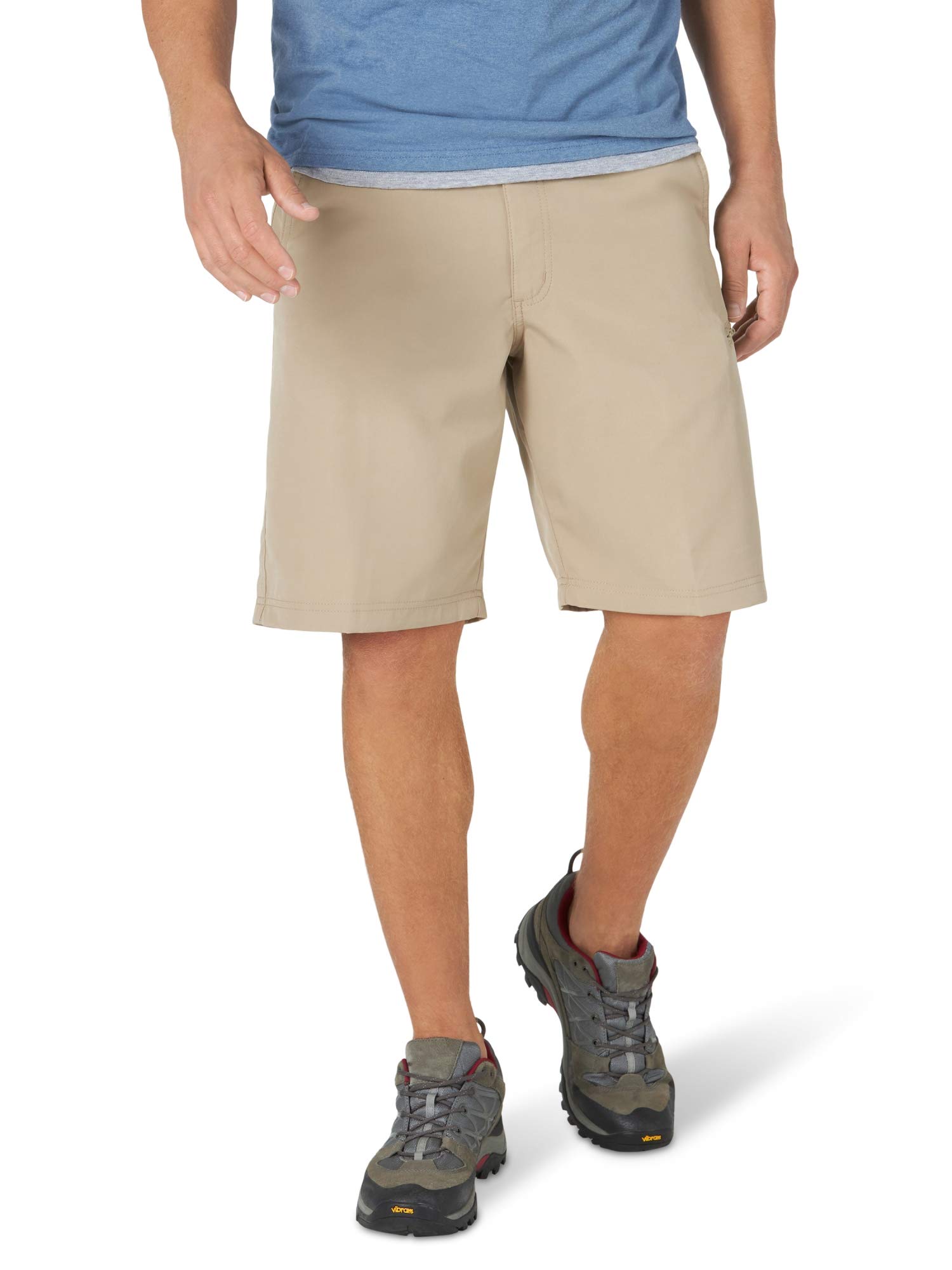 Wrangler Authentics Men's Performance Side Elastic Utility Short, Desert Sand, 36