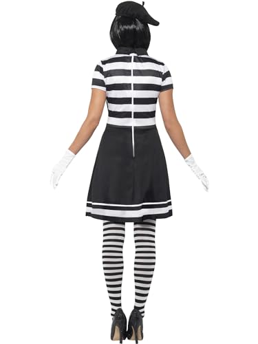 Smiffys womens Lady Mime Artist Adult Sized Costume, Black, M - US Size 10-12