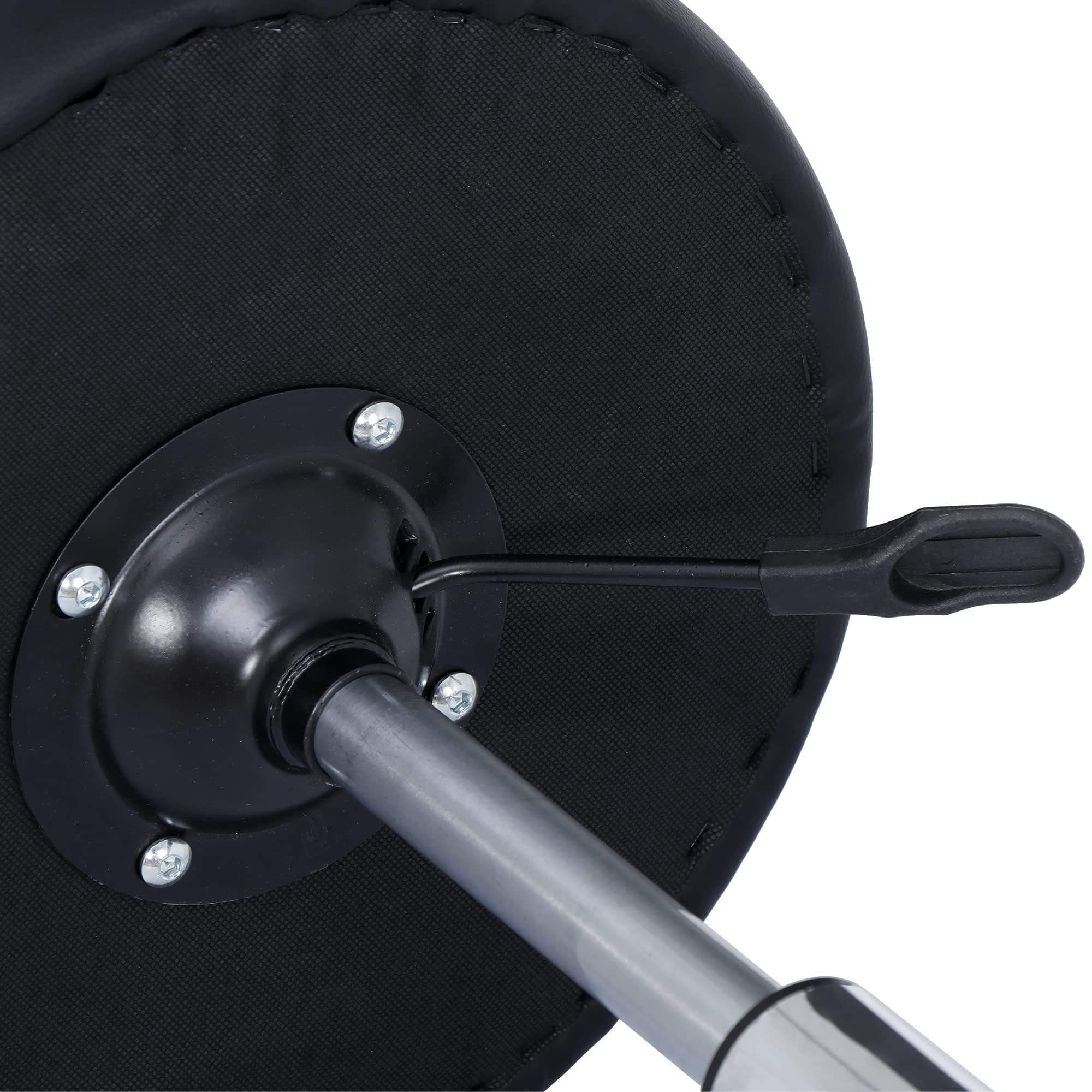 F2C PU Leather Round Salon Stool with Metal 5 Star Base and Wheels, Height Adjustable Hydraulic Bar Swivel Rolling Facial Massage Spa Task Chairs Black