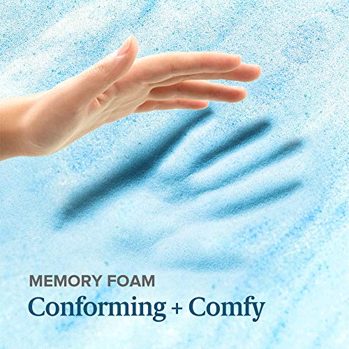 ZINUS 2 inch Swirl Gel Cooling Memory Foam Mattress Topper, Cooling Airflow Design, CertiPUR-US Certified, Light Blue, Full