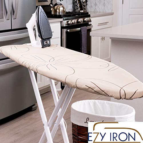 Ezy Iron Ironing Board Cover and Pad Standard Size - 15x54 Replacement Iron Board Cover with Padding, Covers for Full Size & Extra Long and Wide Large Boards - Heavy Duty Padded, Elastic Edge