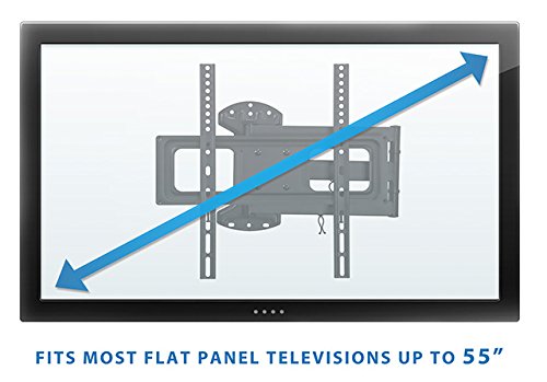 Mount-It! Full Motion TV Wall Mount | Long Arm TV Mount with 24 Inch Extension | Fits 32 to 55 Inch TVs with Up to VESA 400 x 400, 77 Lbs Capacity
