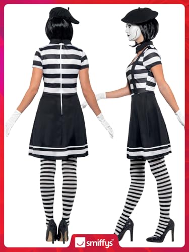 Smiffys womens Lady Mime Artist Adult Sized Costume, Black, M - US Size 10-12