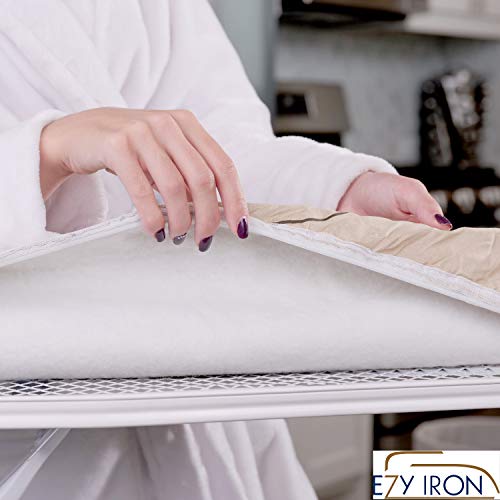 Ezy Iron Ironing Board Cover and Pad Standard Size - 15x54 Replacement Iron Board Cover with Padding, Covers for Full Size & Extra Long and Wide Large Boards - Heavy Duty Padded, Elastic Edge