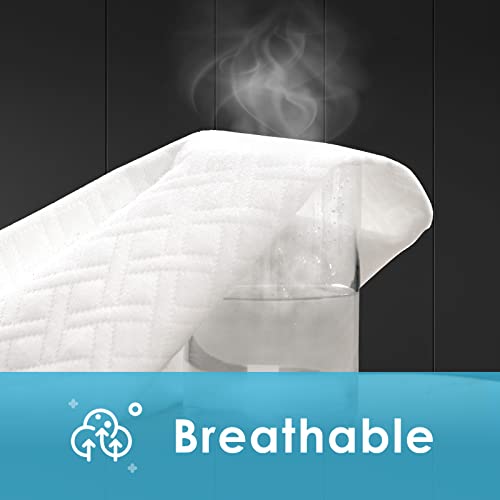 Cozymaker Queen Size 100% Waterproof Mattress Protector,Premium Bamboo Mattress Cover 3D Air Fabric Smooth Soft Breathable Mattress Pad Cover Noiseless Washable, 8-21" Deep Pocket (White, Queen)