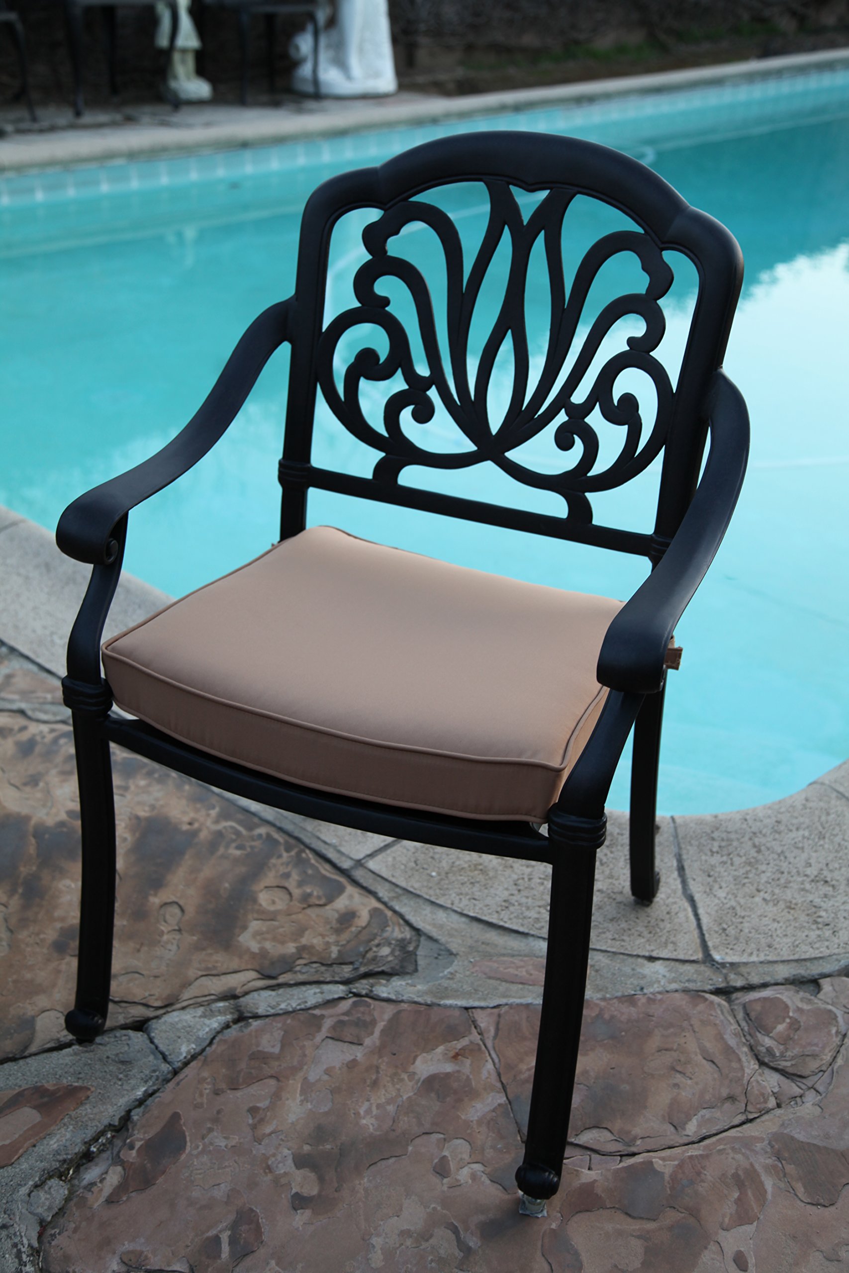 GrandPatioFurniture.com CBM Patio Elisabeth Collection Cast Aluminum 7 Piece Dining Set with A Rectangle Table 2 Swivel Rockers 4 Arm-Chairs SH226-2S4A cbm1290