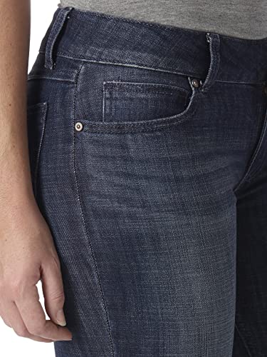 Wrangler womens Western Mid Rise Stretch Straight Leg Jeans, Dark Stone, 11 30 US