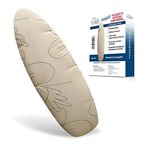 Ezy Iron Ironing Board Cover and Pad Standard Size - 15x54 Replacement Iron Board Cover with Padding, Covers for Full Size & Extra Long and Wide Large Boards - Heavy Duty Padded, Elastic Edge