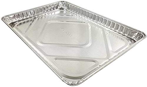 1/2 Size Sheet Cake Aluminum Foil Pan w/Clear Low Dome Lid (Pack of 10 Sets) 17.1 L x 12.3 W x 1.25 D