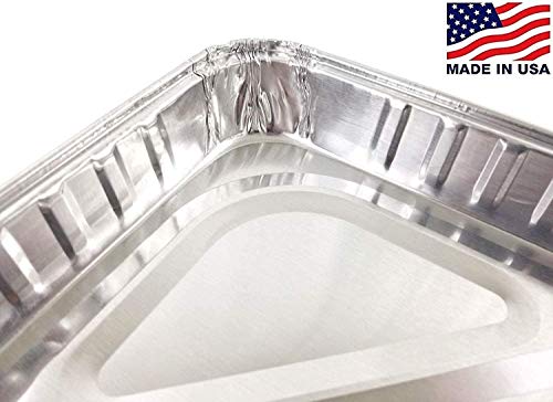 1/2 Size Sheet Cake Aluminum Foil Pan w/Clear Low Dome Lid (Pack of 10 Sets) 17.1 L x 12.3 W x 1.25 D