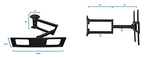 Mount-It! Full Motion TV Wall Mount | Long Arm TV Mount with 24 Inch Extension | Fits 32 to 55 Inch TVs with Up to VESA 400 x 400, 77 Lbs Capacity