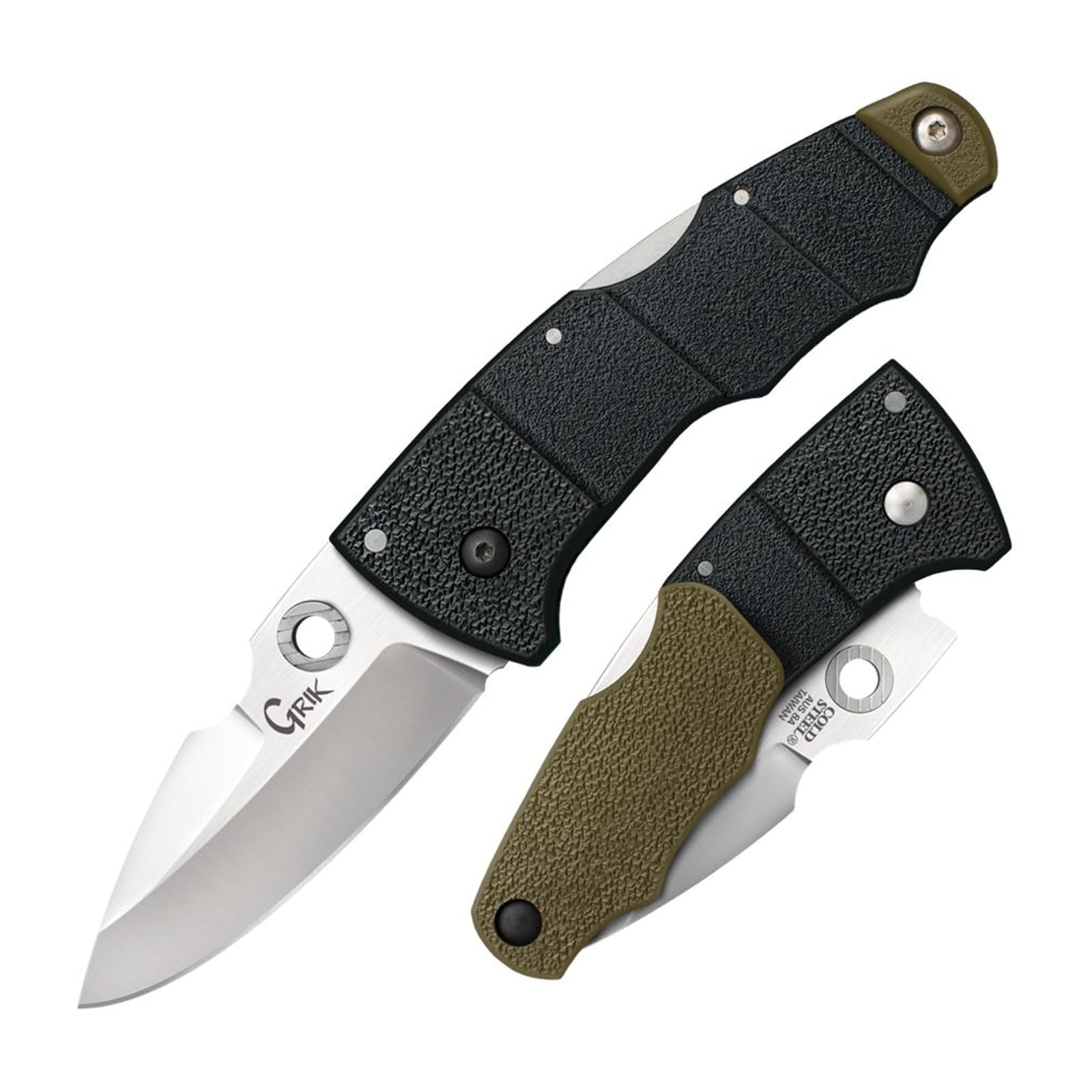COLD STEEL Grik 3" AUS8A Spear Point Razor-Sharp Blade 3.875" GFN Handle Everyday Carry Versatile Pocket Folding Knife w/Tri-Ad Lock