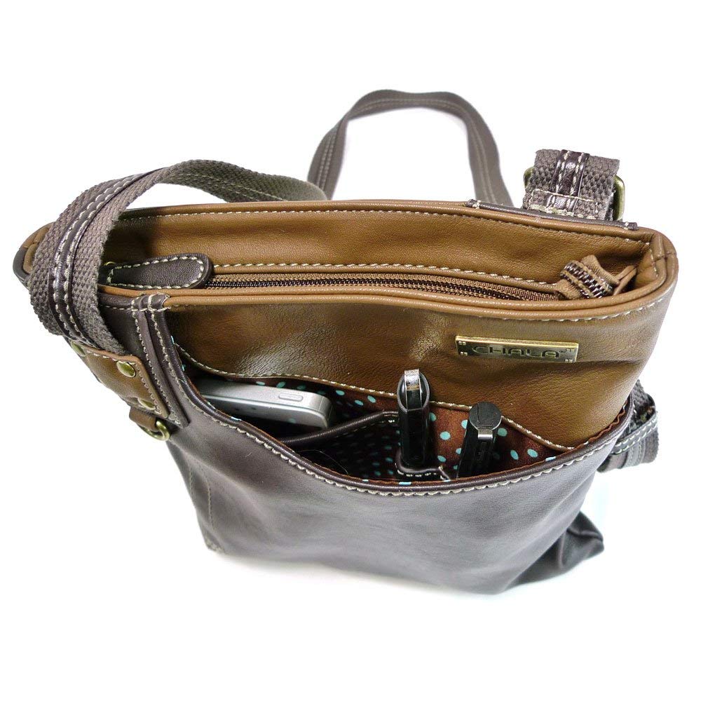 CHALA SWING Pack Cross Body Small Purse with Metal Mini Keychain (813-DB-OWL)