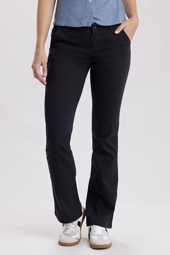 UNIONBAY womens Heather Slash Pocket Stretch Uniform Bootcut Pants, New Black, 9 US