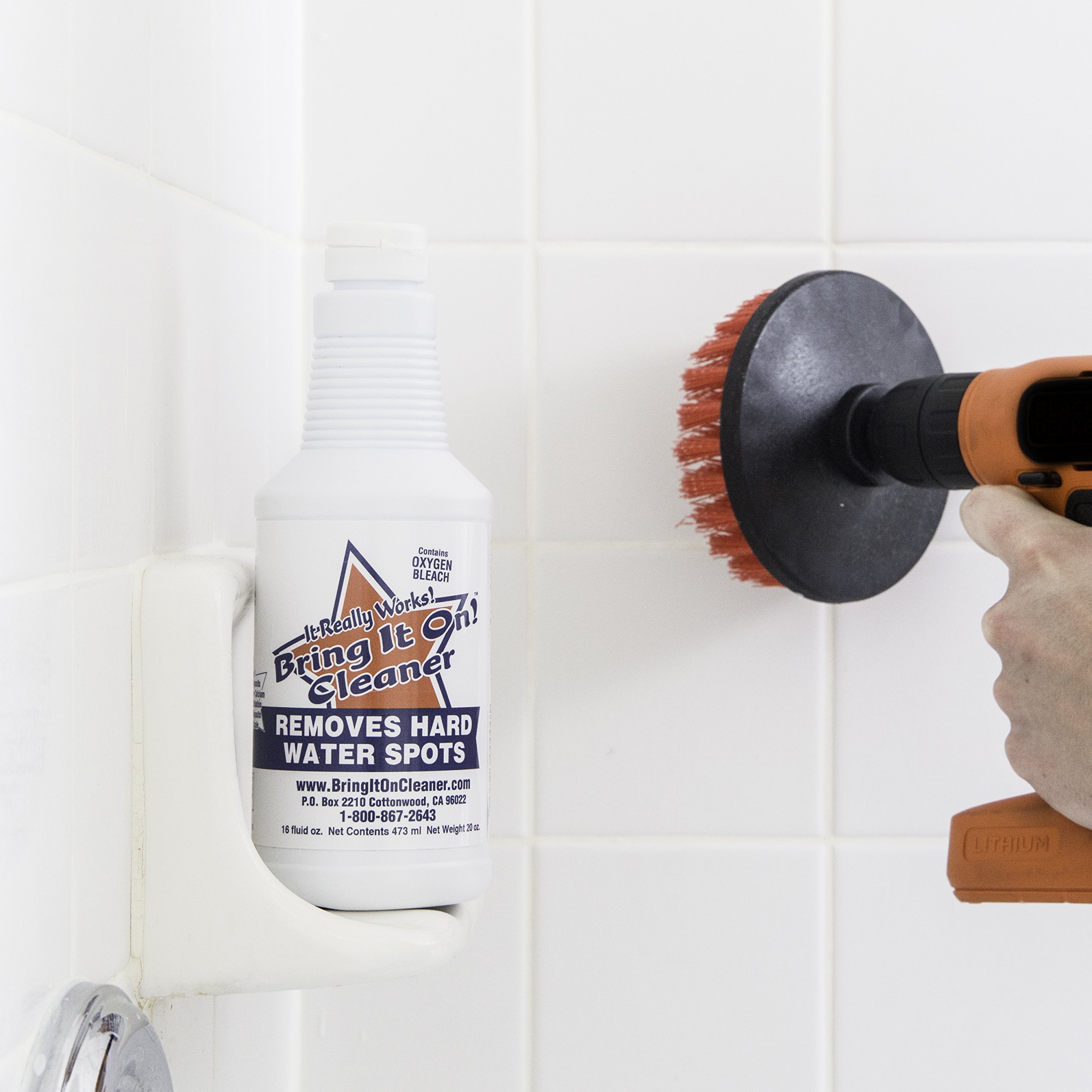 Grout Cleaner 5 Inch Flat Drill Brush | Tile and Grout Cleaner Tool Drill Brush Attachment | Bathroom and Shower Scrubber | Stiff Nylon Bristles Remove Soap Scum | Baseboard Cleaner Tool