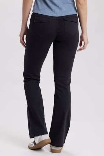 UNIONBAY womens Heather Slash Pocket Stretch Uniform Bootcut Pants, New Black, 9 US