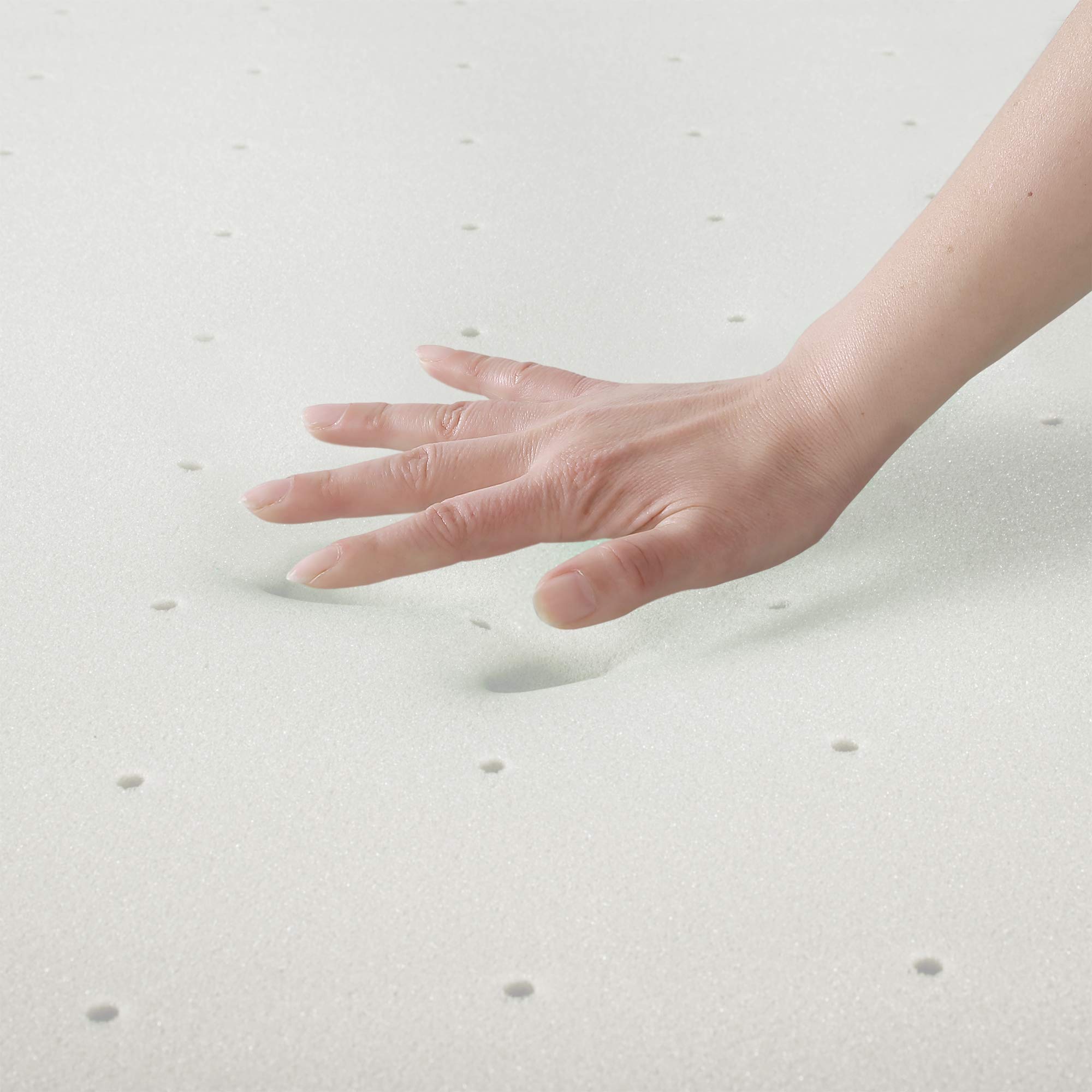 Best Price Mattress 2 Inch Ventilated Memory Foam Mattress Topper, CertiPUR-US Certified, Short Queen,White