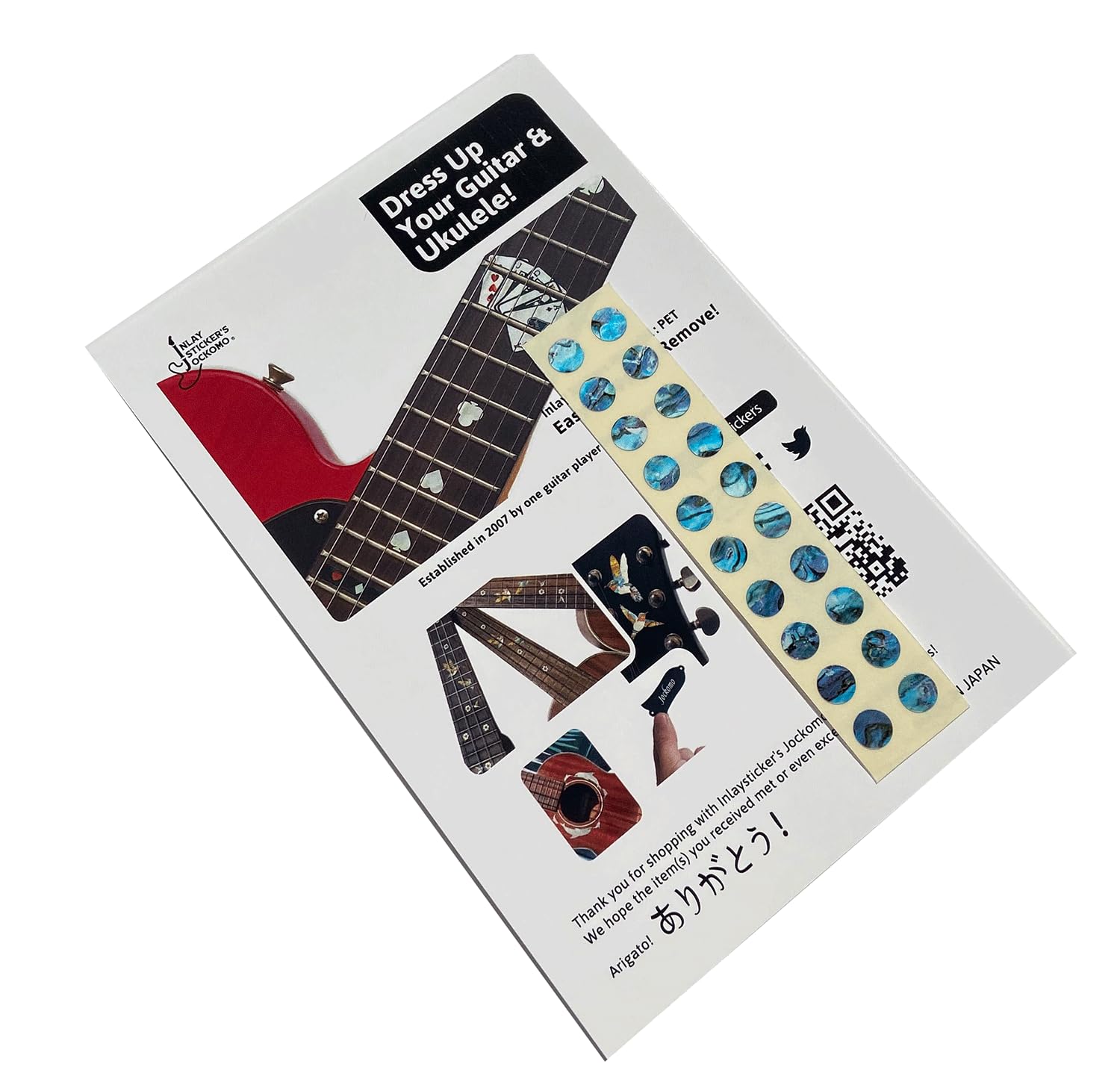 Inlaystickers 1/4"(6.35mm) Dot Fret Markers - Abalone Blue