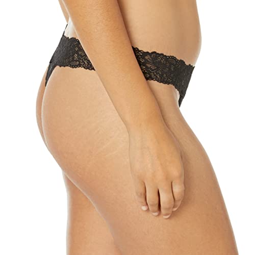 Maidenform womens Sexy Must Haves Lace Thong Panties, Black, Medium US