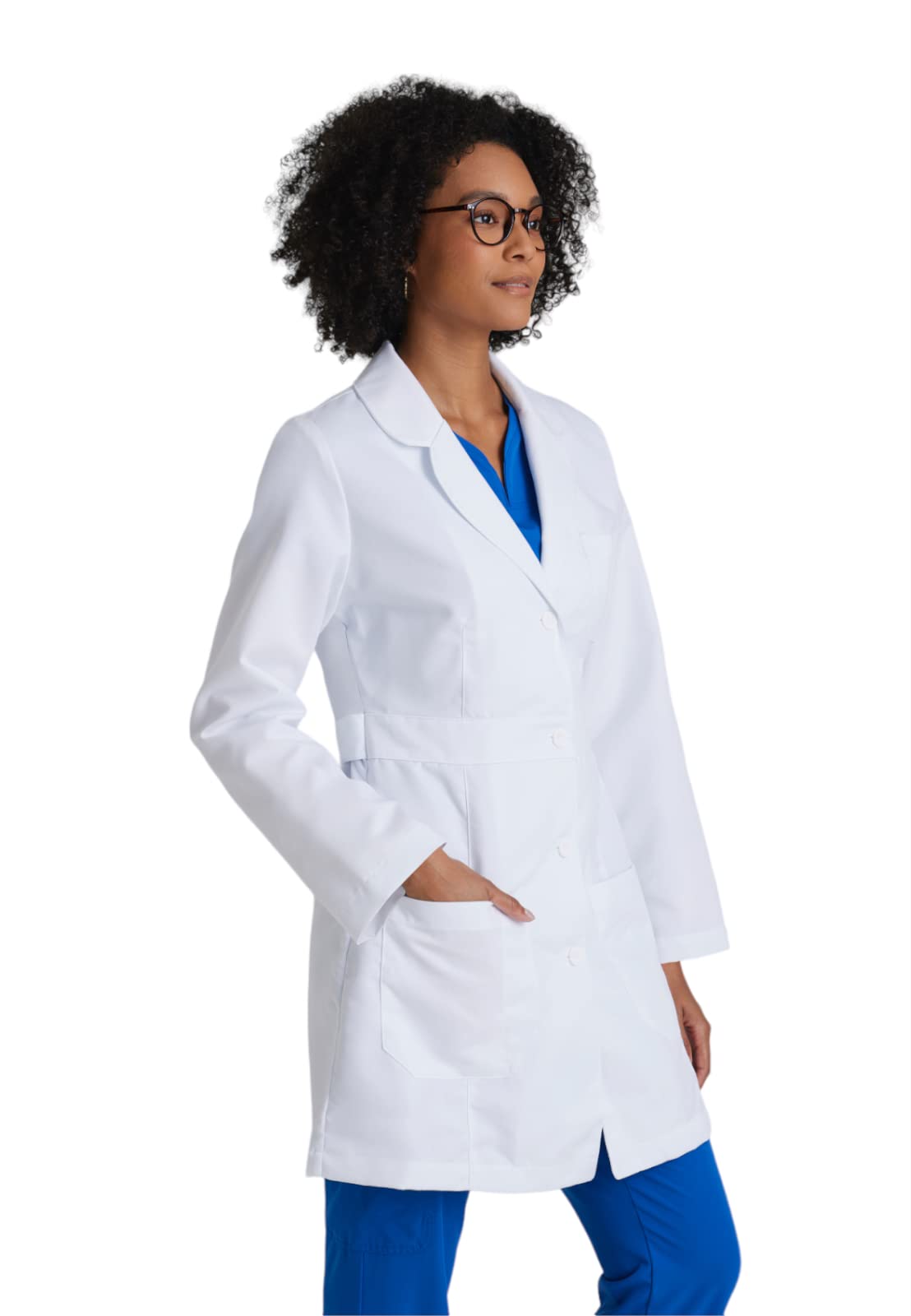 Grey's Anatomy 4481 34" Women's Lab (White, Small)