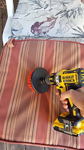 Grout Cleaner 5 Inch Flat Drill Brush | Tile and Grout Cleaner Tool Drill Brush Attachment | Bathroom and Shower Scrubber | Stiff Nylon Bristles Remove Soap Scum | Baseboard Cleaner Tool