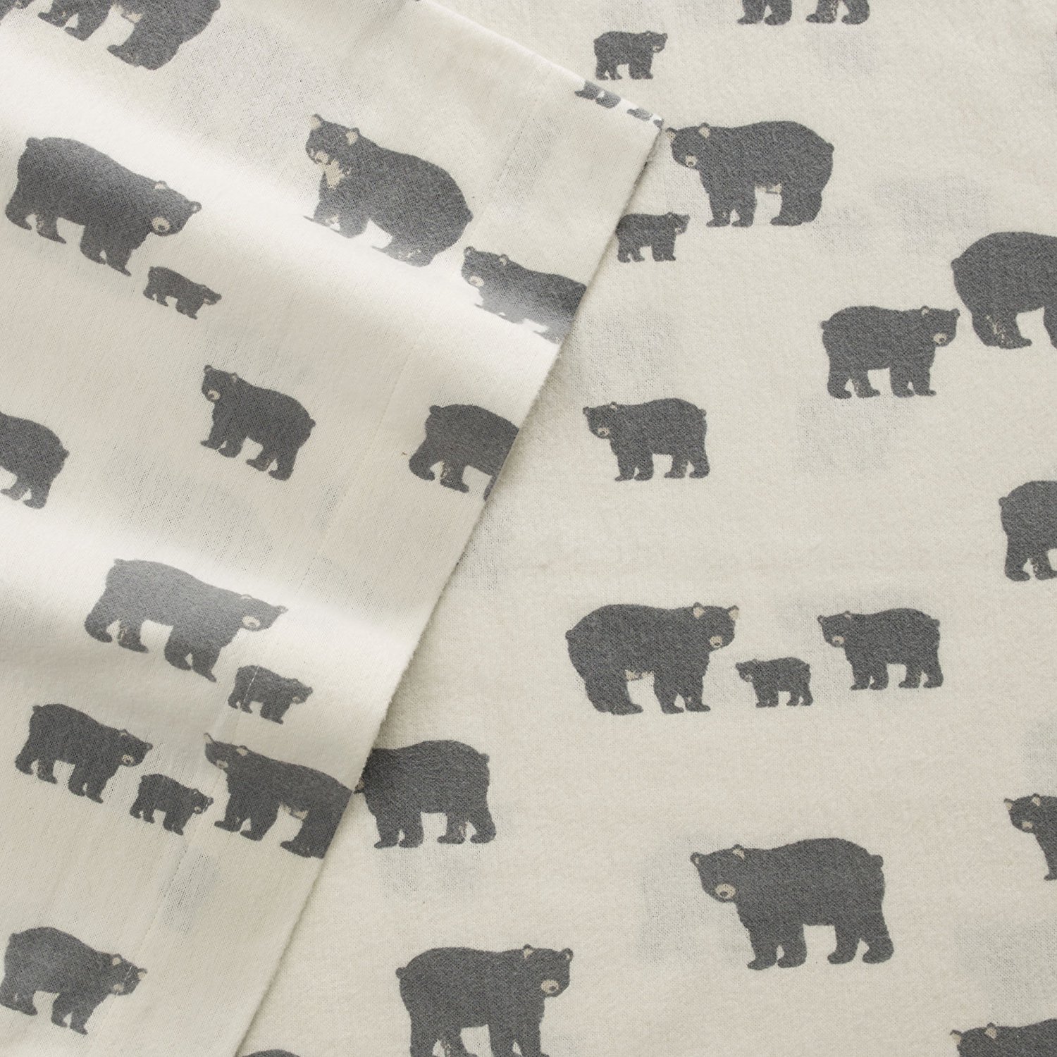 Eddie Bauer - Twin Sheet Set, Warm Breathable Cotton Flannel Bedding with Deep Pockets, Brushed for Extra Softness, Cozy Home Decor, Oeko-Tex Certified (Bear Family, Twin)