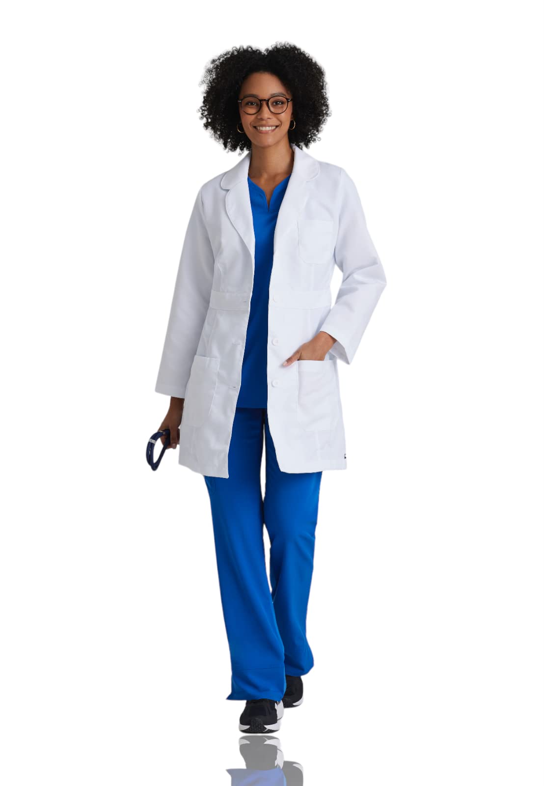 Grey's Anatomy 4481 34" Women's Lab (White, Small)