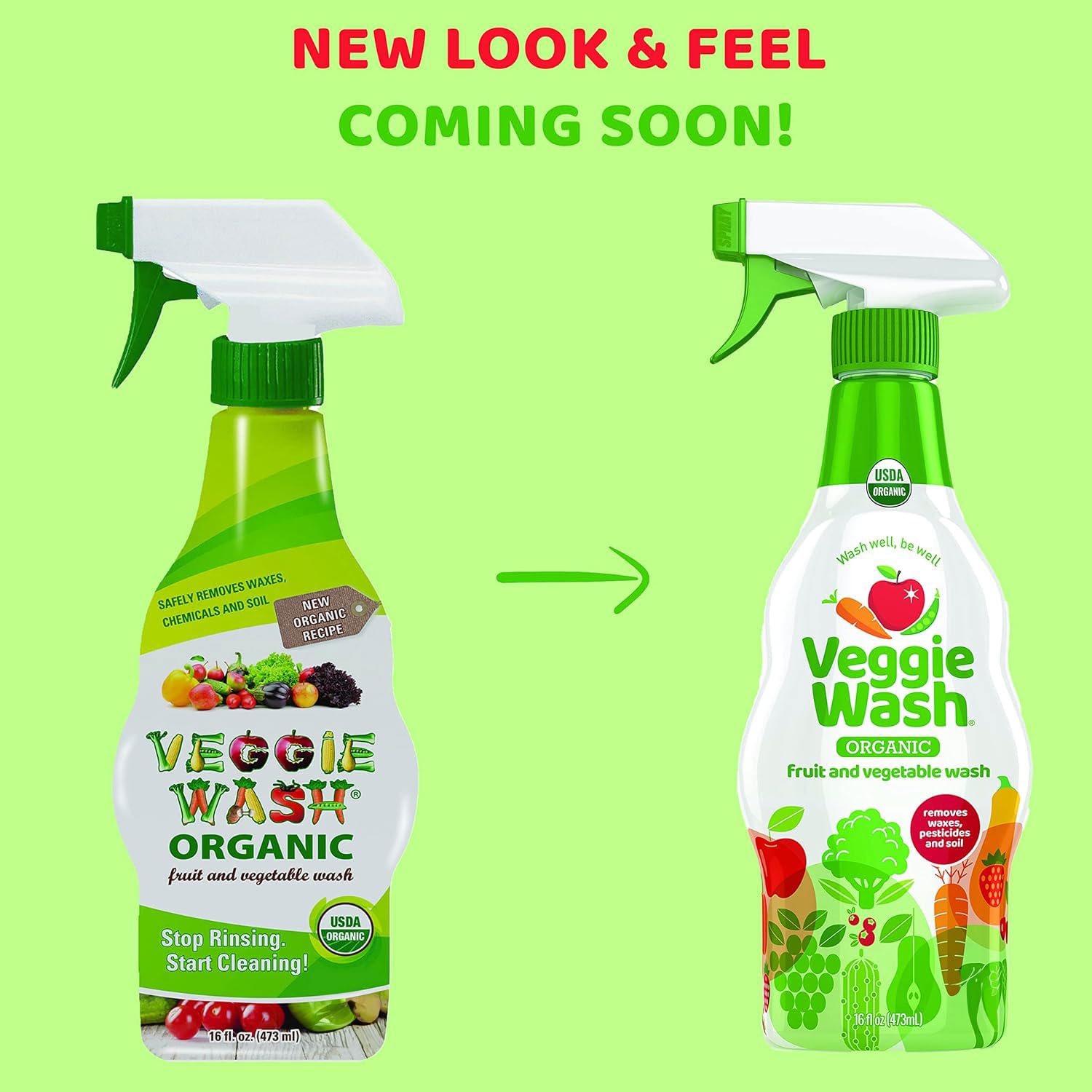 Veggie Wash Organic Fruit and Vegetable Wash, Certified Organic, Ideal for Cleaning Produce, 16 Fluid Ounce, Pack of 3
