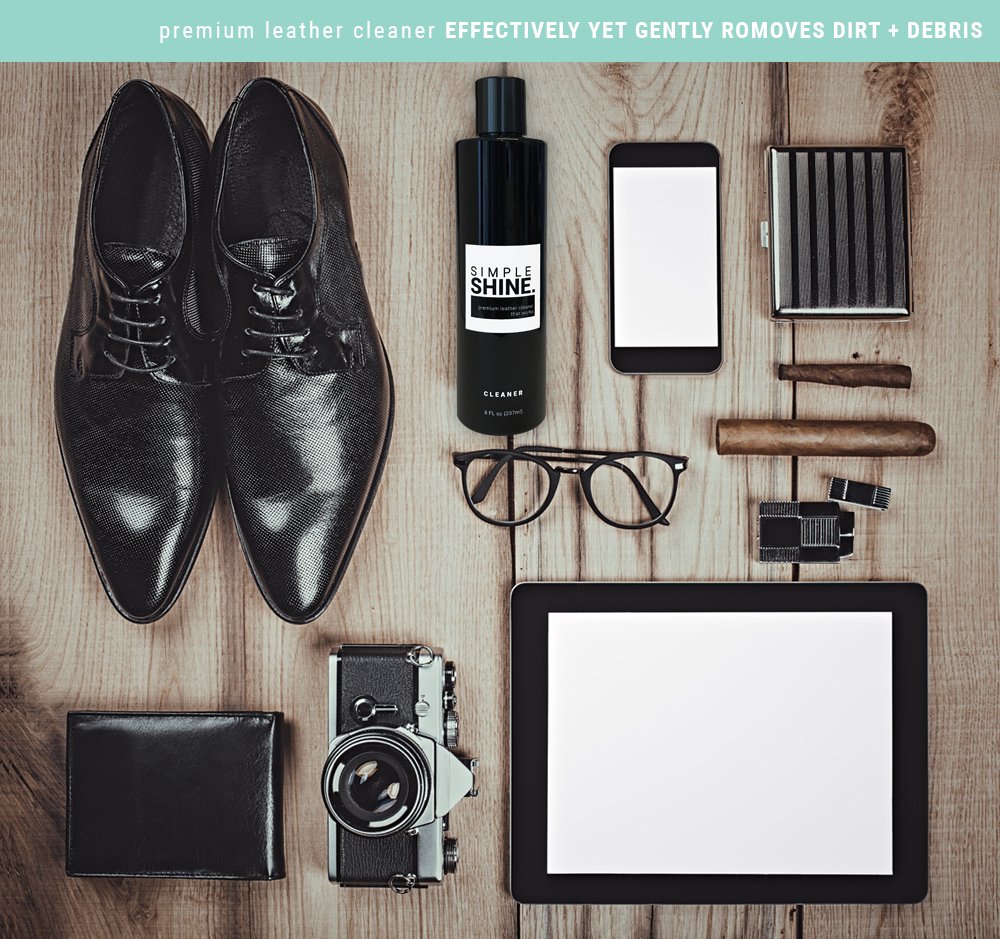 Simple Shine. Premium Leather Cleaner for Shoes, Boots, Bags and Furniture | No Darkening or Residue