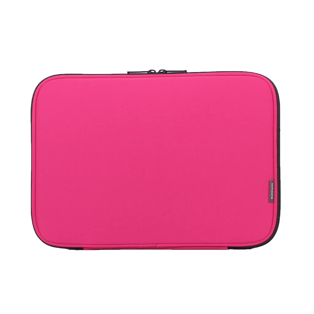 Inntzone Laptop Sleeve 13.3 Inch Foldable Slim Case Lightweight Bag Notebook Computer Carrying Flip Cover (Pink)