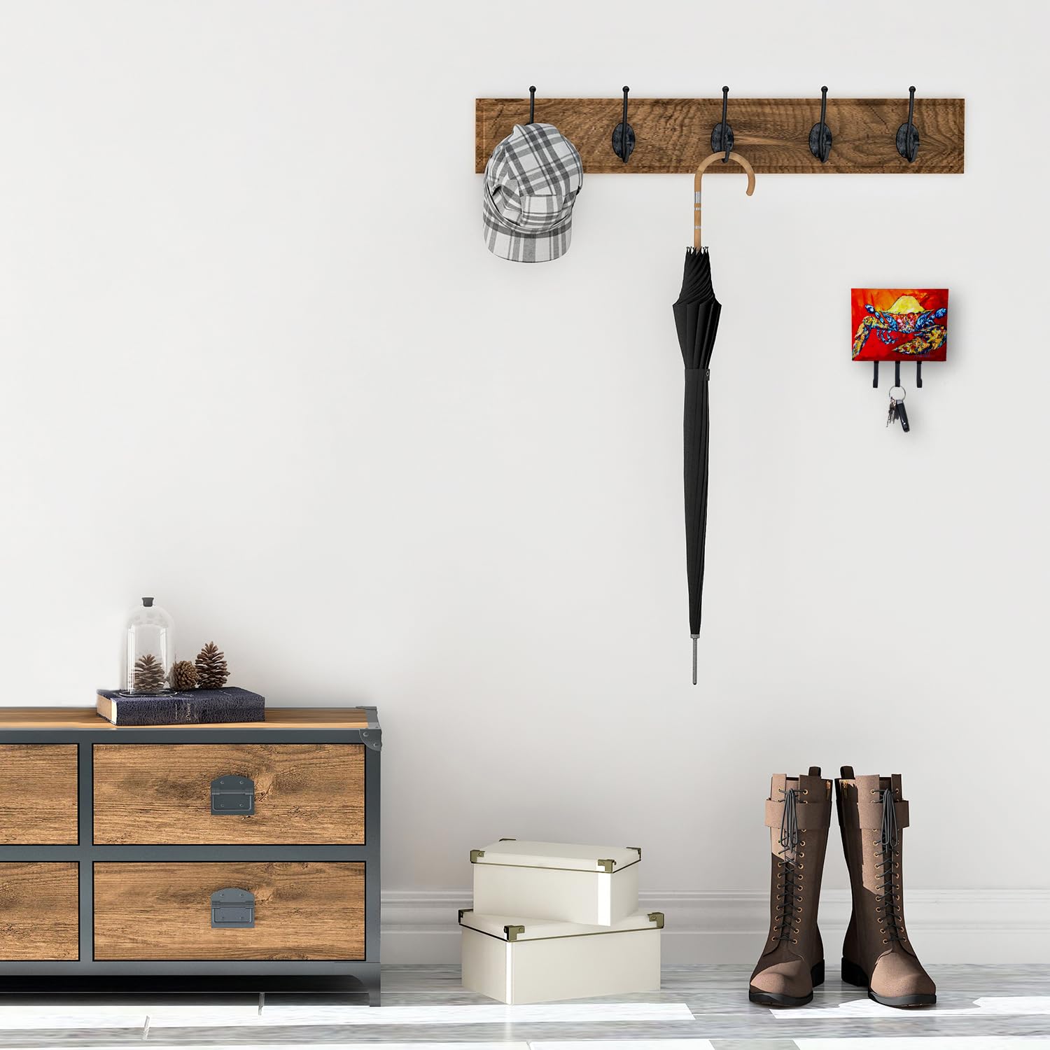 Caroline's Treasures MW1208TH68 Bring it on Crab in Red Leash or Key Holder, Wall Hooks, Key Hooks Holder, Coat Rack Wall Mount, Coat Hooks, Hooks for Hanging Keys, Towels, Aprons, Leashes,