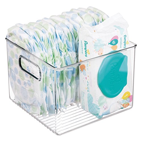 iDesign Recycled Plastic Pantry and Kitchen Storage, Freezer and Fridge Organizer Bin with Easy Grip Handles β 8β x 8β x 6β, Clear