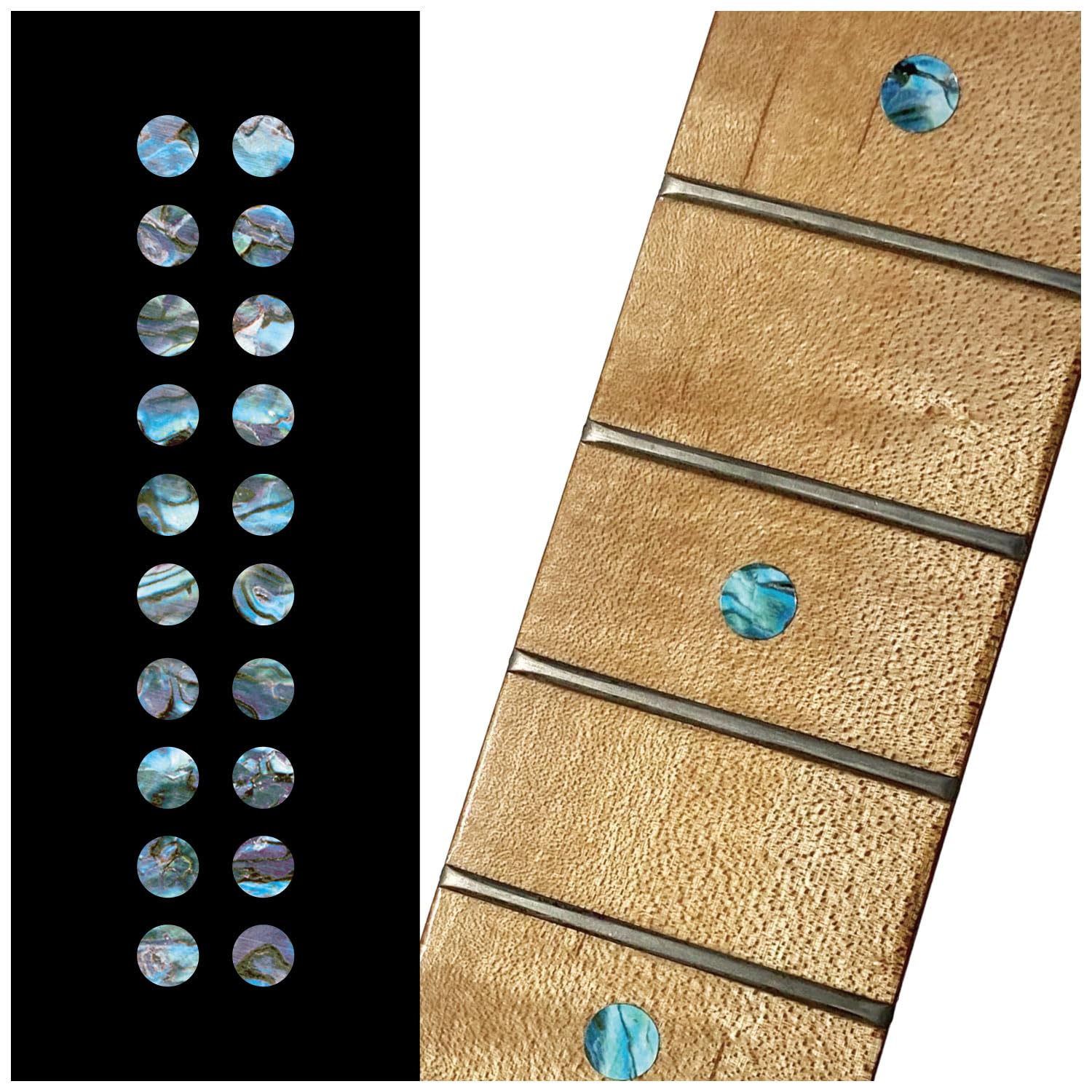 Inlaystickers 1/4"(6.35mm) Dot Fret Markers - Abalone Blue