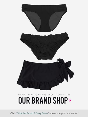 Smart & Sexy womens Swim Secret Mega Push-up Halter Bikini Top, Black Hue, 32B US