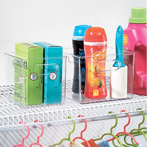 iDesign Recycled Plastic Pantry and Kitchen Storage, Freezer and Fridge Organizer Bin with Easy Grip Handles β 8β x 8β x 6β, Clear