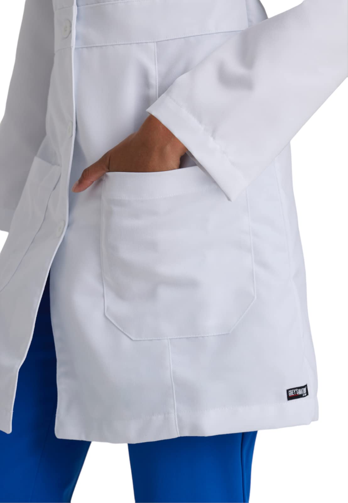 Grey's Anatomy 4481 34" Women's Lab (White, Small)