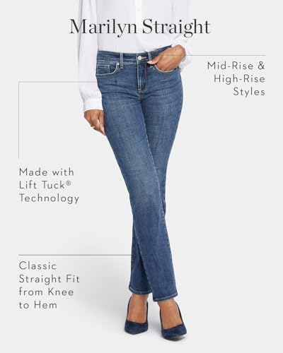NYDJ Women's Marilyn Straight Denim Jeans, Cooper, 12